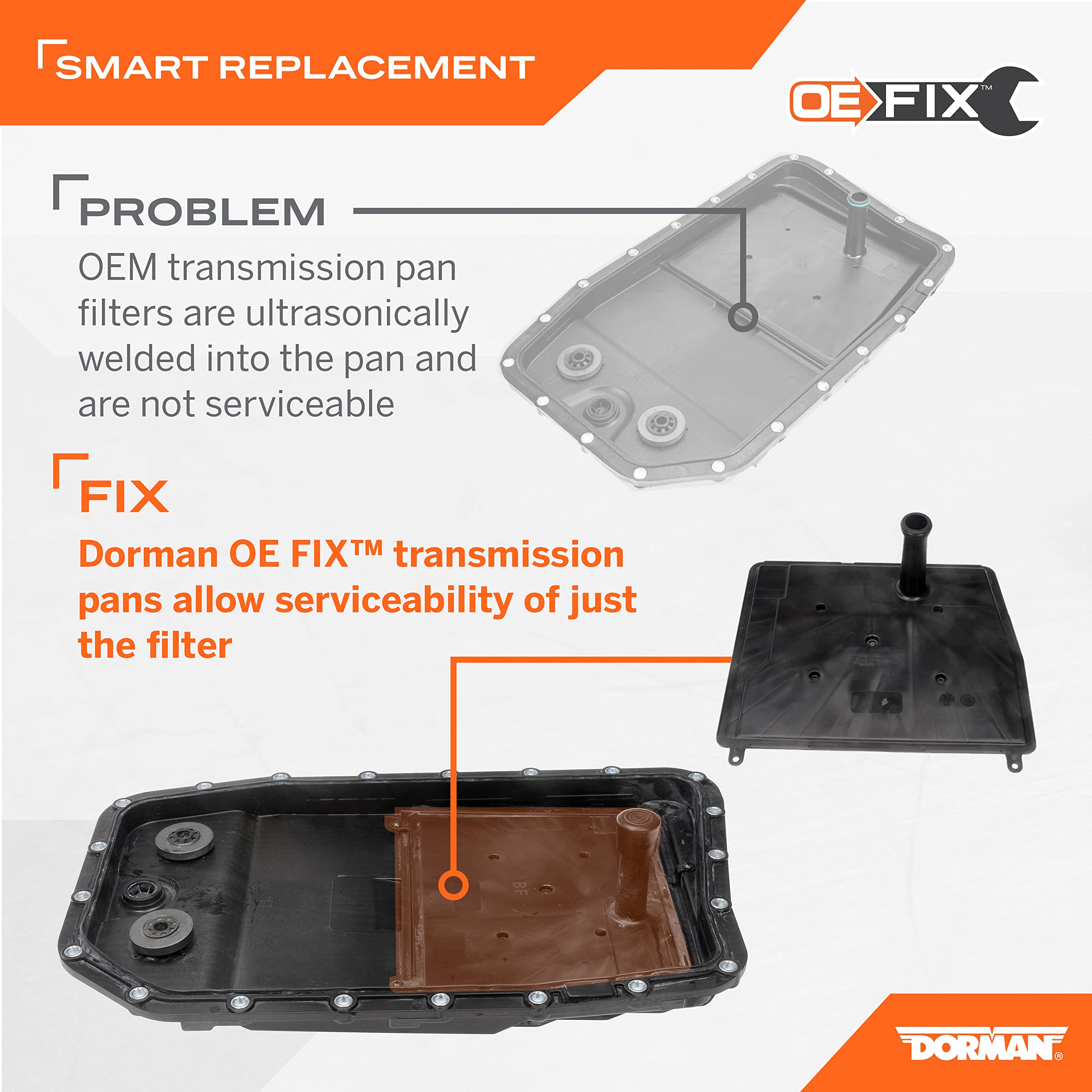 Dorman 265-850 Transmission Pan With Drain Plug, Gasket And Bolts Compatible with Select Models (OE FIX)