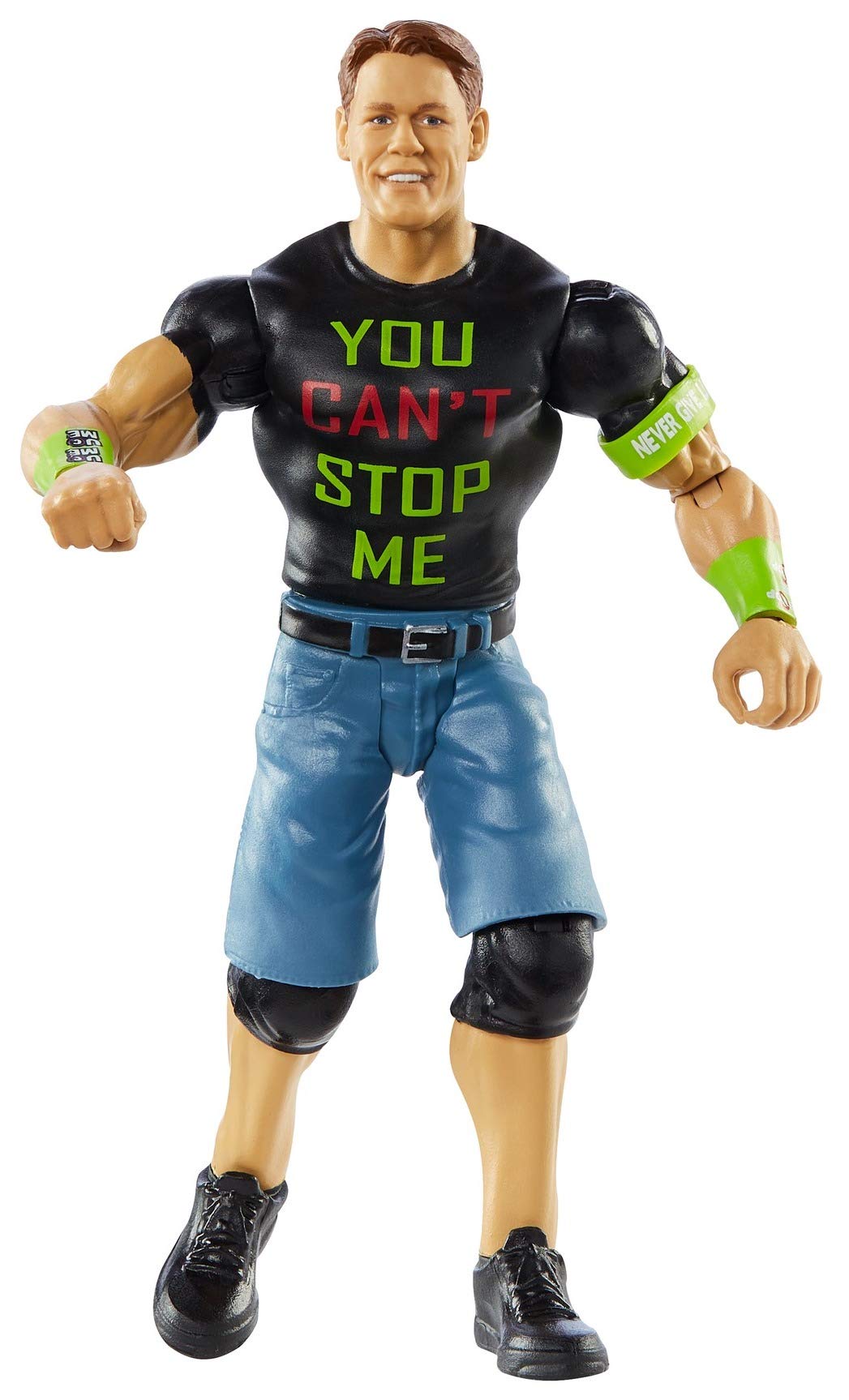 WWE Mattel John Cena Basic Series #113 Action Figure in 6-inch Scale with Articulation & Ring Gear, Multi (GLB17)