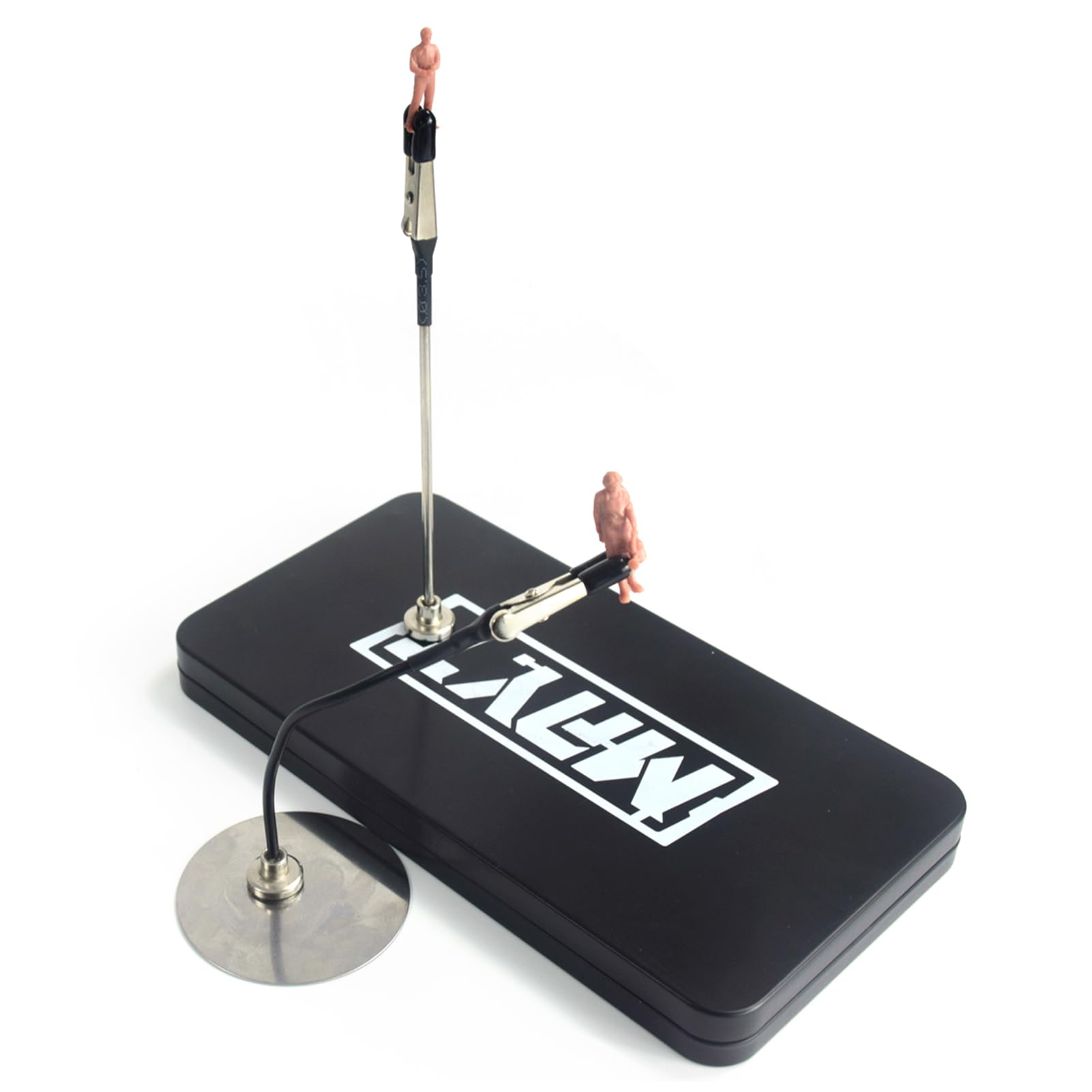 MAY.T 18PCS Magnetic Alligator Clip Stick with Metal Painting Stand Base Set Modeling Tools for Airbrush Hobby Model Parts