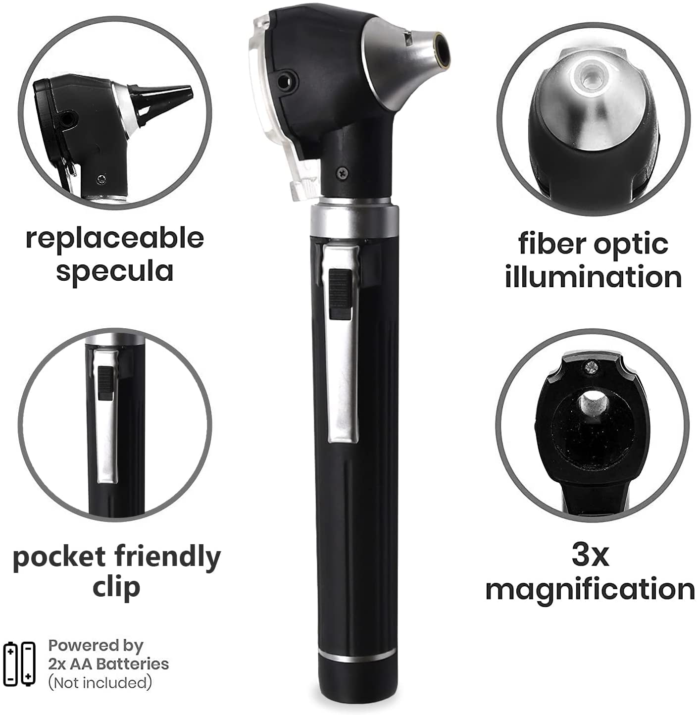 OdontoMed2011® Mini Otoscope Fiber Optic Examination + Free Bulb (Purple)