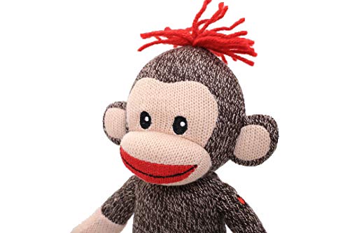Plushland Original Curioso Brown Sock Monkey, Hand Knitted, Stuffed Animal Toy Gift-for Kids, Babies, Teens, Girls and Boys Baby Doll Present Puppet 6 Inches