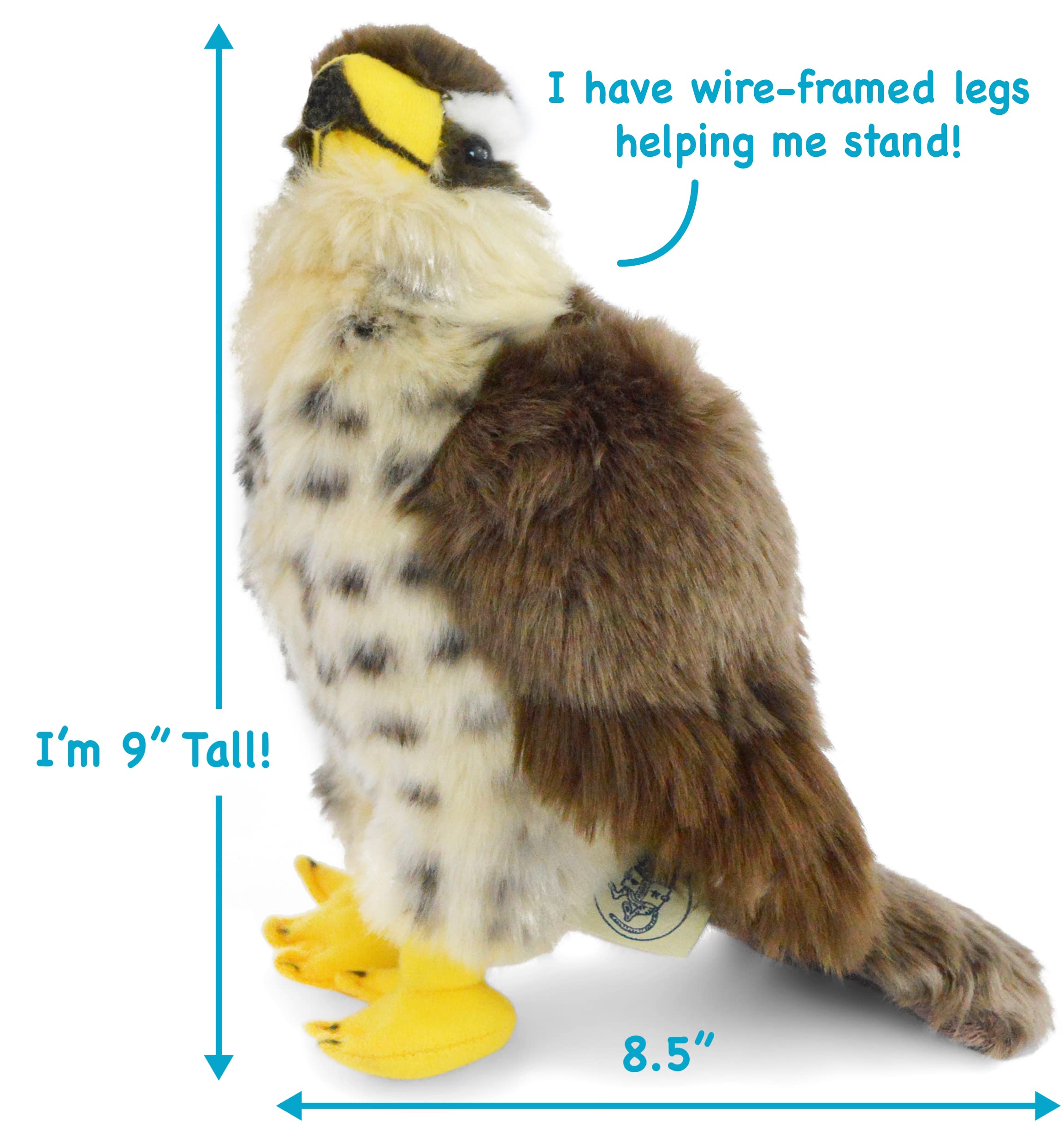 TigerHart Percival The Peregrine Falcon - 9 Inch Stuffed Animal Plush