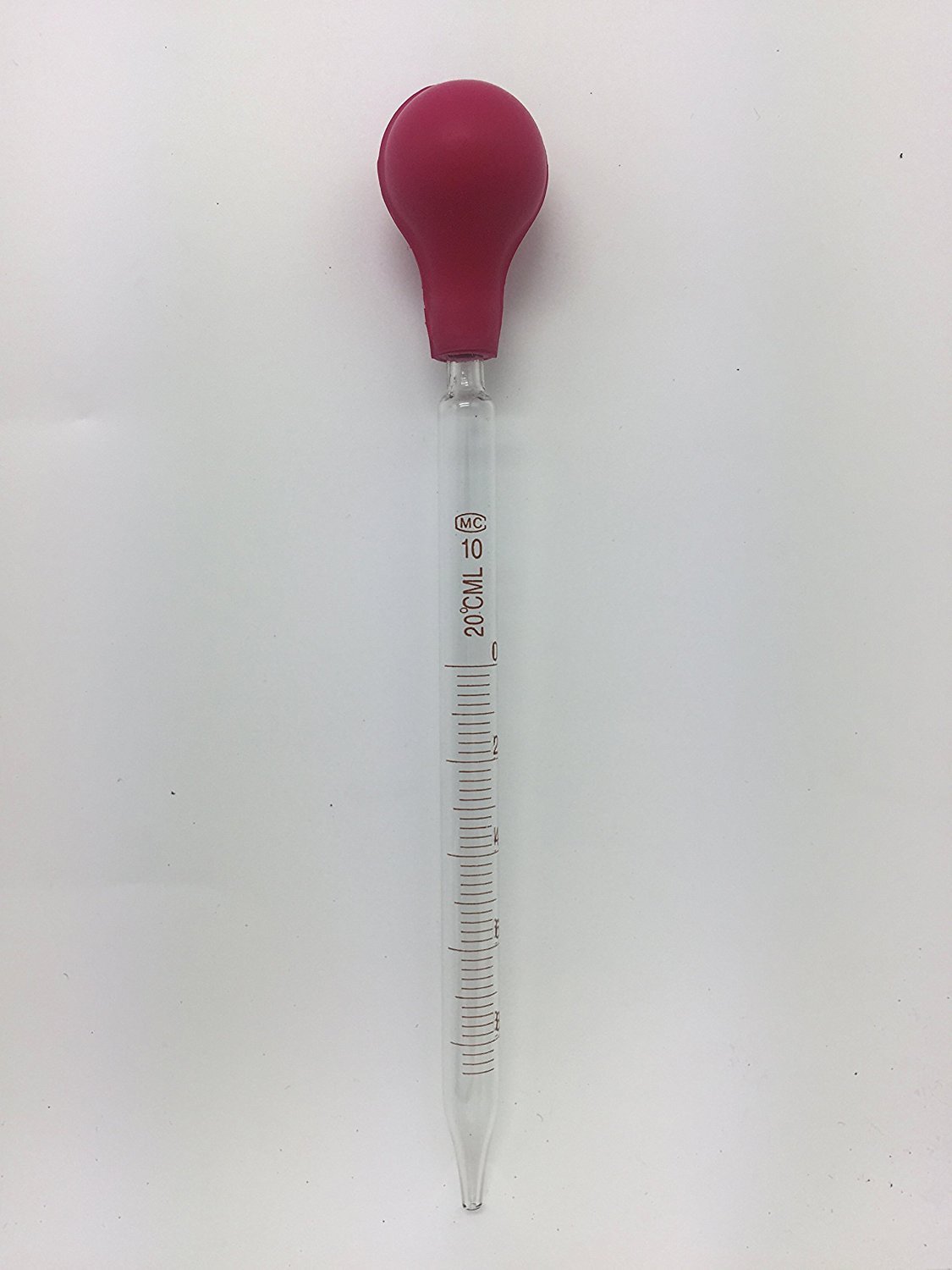 OESS Glass Graduated Dropper Pipettes with Red Rubber Caps 10ml Pk/2