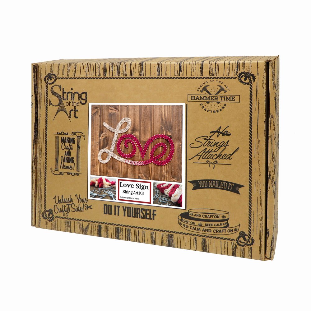 String of the Art Love String Art Kit, American Made Crafting Supplies, DIY Craft Kit for Adults, Beginner to Advanced Crafters