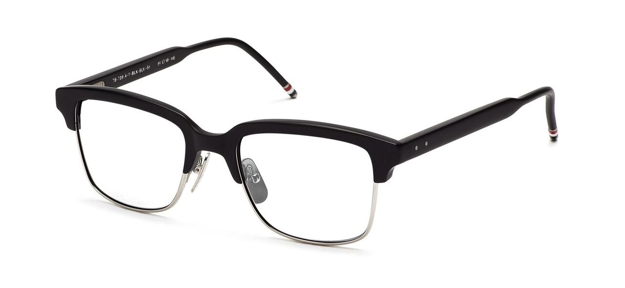 THOM BROWNE TB 709 A-BLK-SLV Matte Black-Silver Eyeglasses