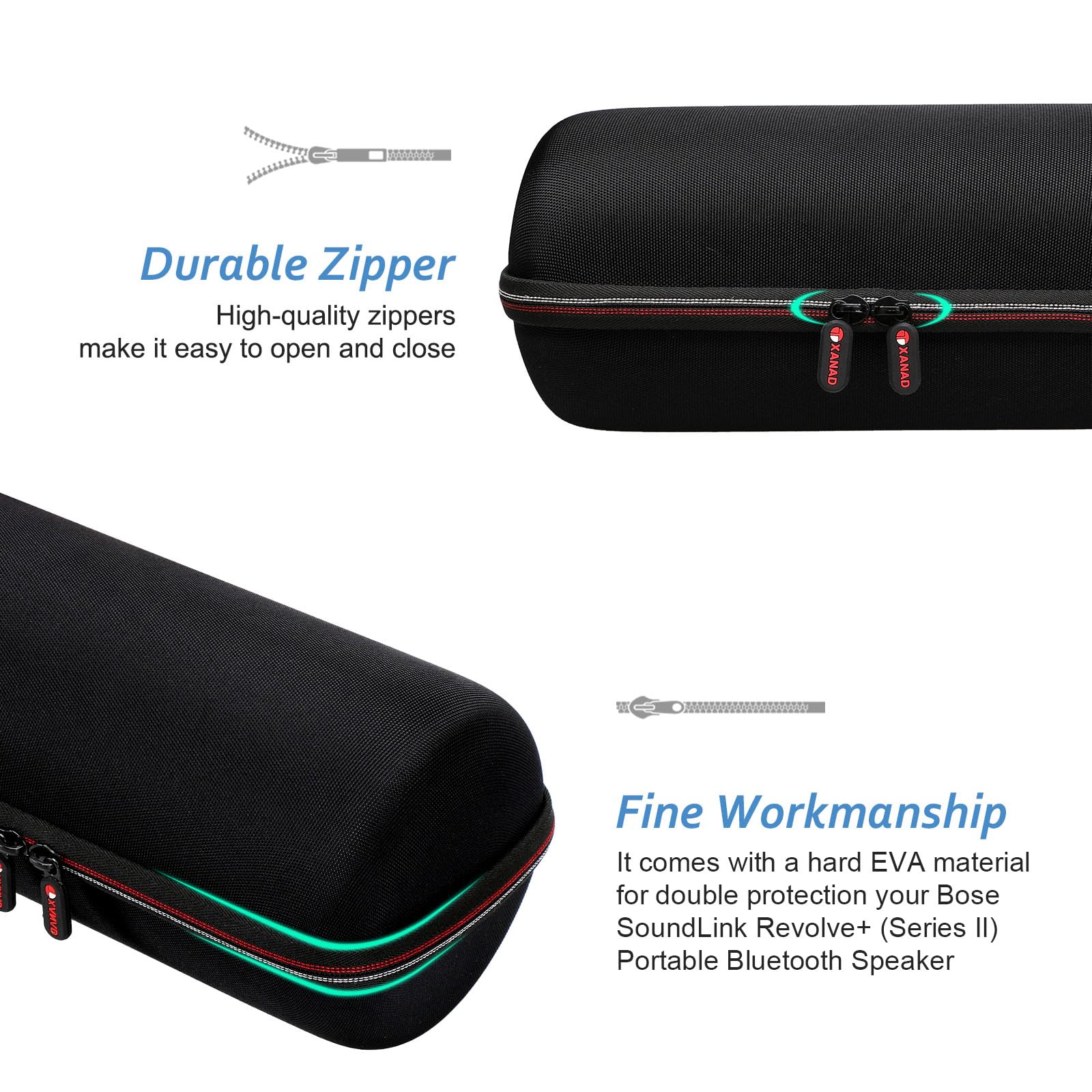 XANAD Hard Case for Bose SoundLink Revolve+ or Revolve+ (Series II) Portable & Long-Lasting Bluetooth 360 Speaker - Storage Protective Bag (Black)