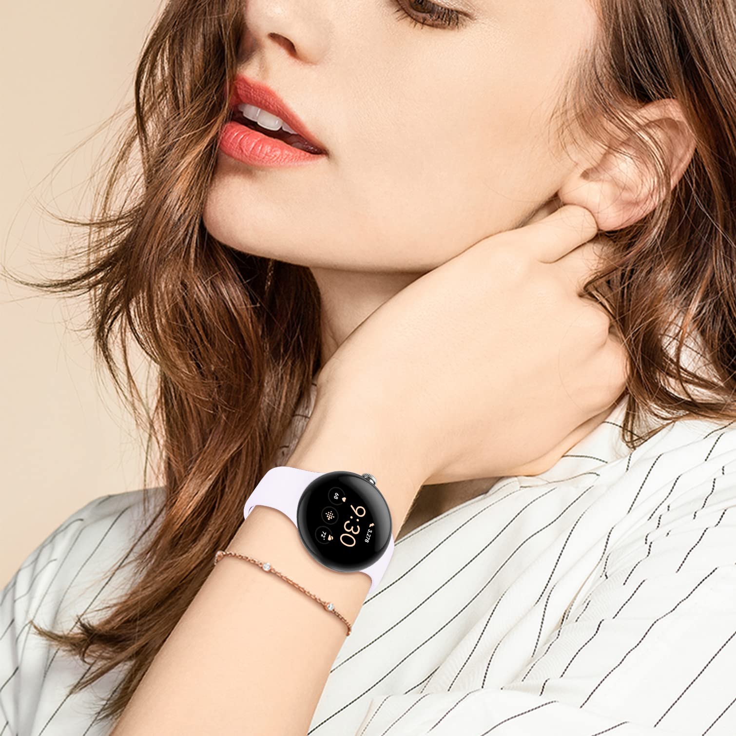Farluya 5 Pack Bands Compatible with Google Pixel/Google Pixel 2 Watch for Women Men, Soft Silicone Durable Strap Replacement Wristband for Google Pixel Google Pixel 2 Smartwatch Accessories