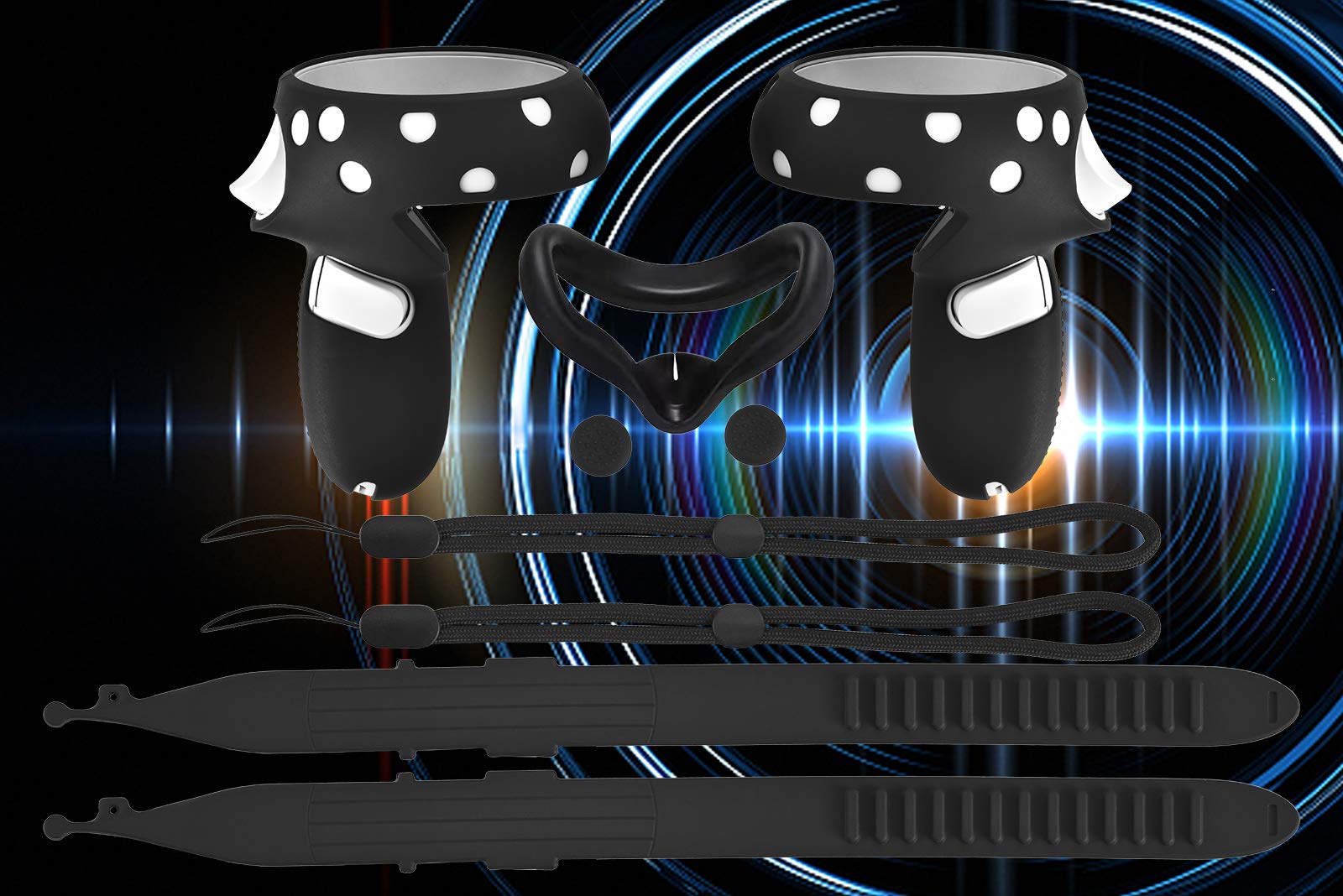 XIAOGE Controller Accessories for Quest 2 with Face Cover Combo, VR Headset Accessory Sweatproof Anti Collision