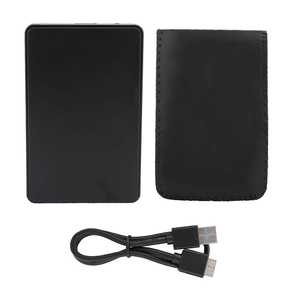 Hard Drive Enclosure, Portable 2.5in 2TB HDD External Hard Drive Enclosure USB 3.0 SATA 5Gbps Mobile Hard Disk Box for Win 98/SE/ME/2000/XP/Vista/ Win7/win8/Win10(Black)