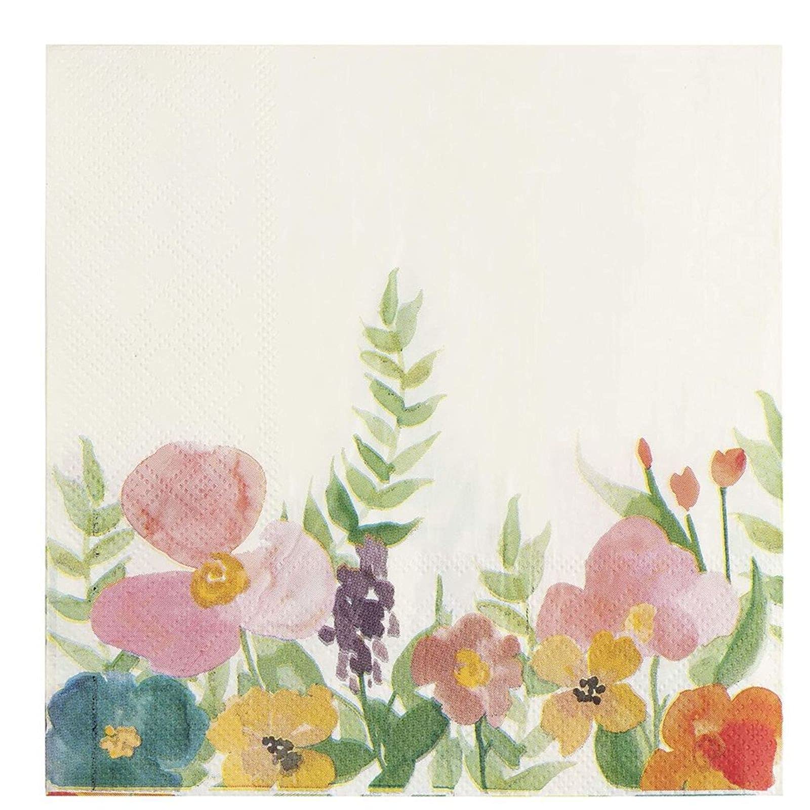 Juvale 100 Pack Vintage Style Disposable Floral Paper Napkins, 2-Ply, 6.5x6.5β, Napkins for Garden Bridal Shower, Tea Party, & Wedding