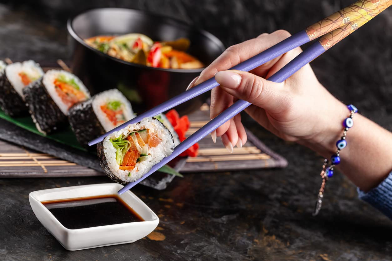 Chopsticks reusable Made in Japan ishida 10Pairs Black pasted box ((Japanese Beauty・23cm 9.0inch))
