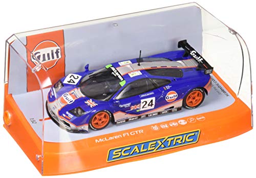 Scalextric McLaren F1 GTR Gulf Edition Le Mans 1995 1:32 Slot Race Car C3969, Blue/White & Orange