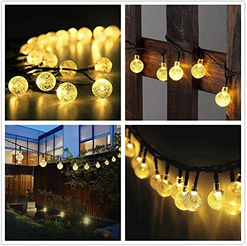 Xiying 6.5M String Lights with 30LED Bulbs Battery Powered Decorative for Bedroom Crystal Balls Fairy String Lights Great Garden Terrace Patio Outside Lights for Home Garden (6.5 Meters 30 Lights)
