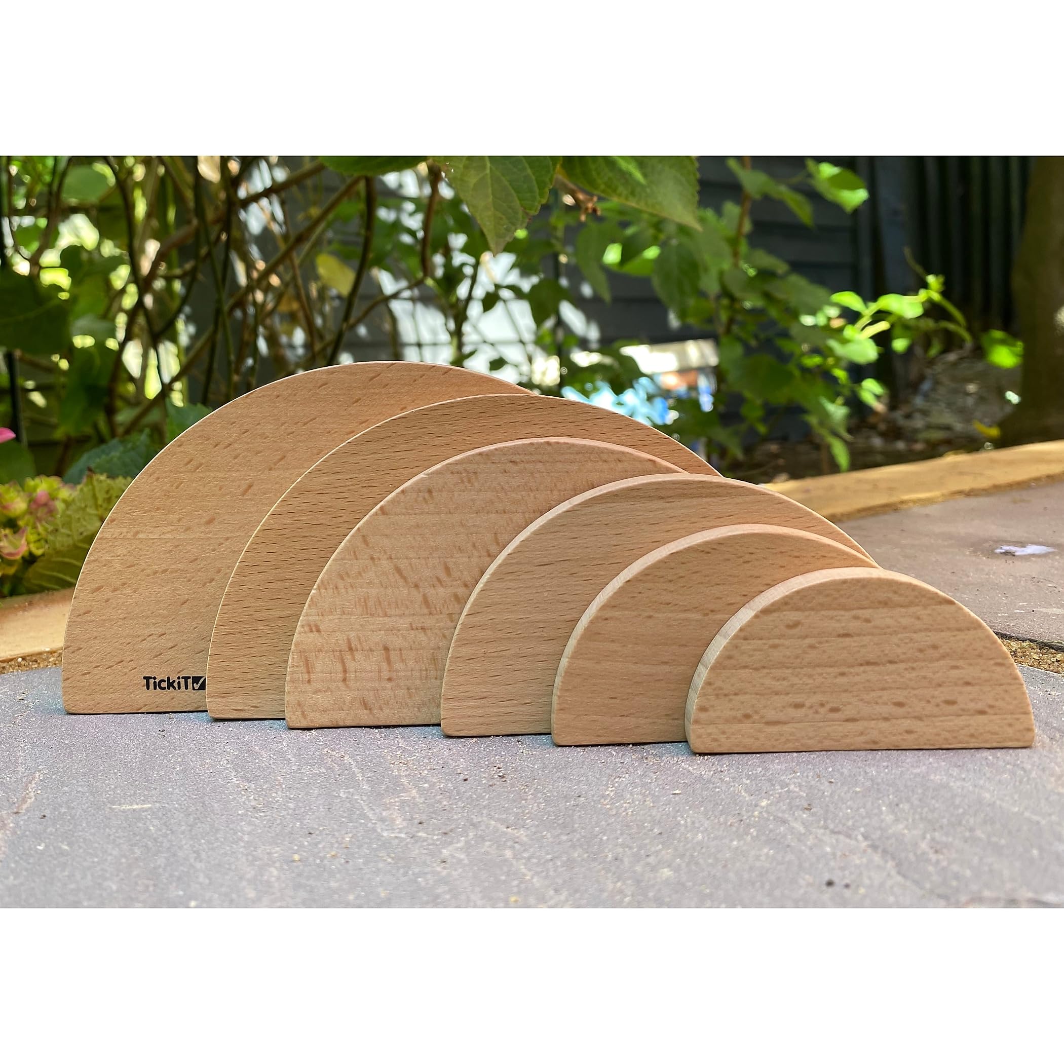TickiT Natural Architect Panels - Arches - Set of 6 - Stacking Blocks for Ages 1+ - Open-Ended Toys