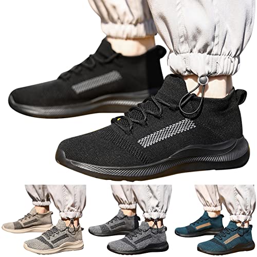 FASDNENDYS Fashion Autumn Women Sports Shoes Flat Lightweight Fly Woven Mesh Breathable Elastic Lace Up Comfortable Devotion Plus 2 Navy