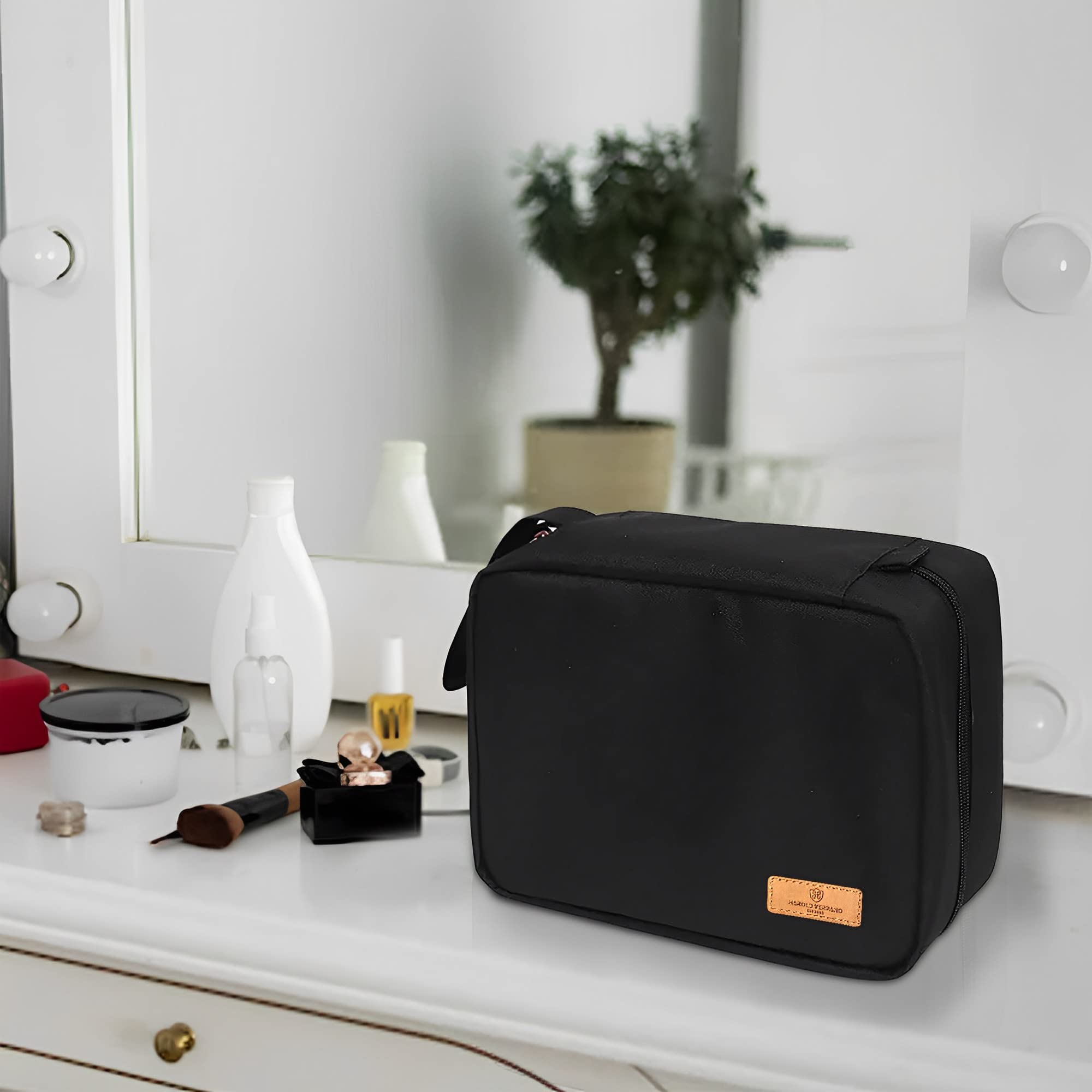 Harold Verrano Hanging Travel bathroom Toiletry Bag, Portable Makeup and bathroom accessories bag, Bathroom and Shower Organizer, Waterproof Durable-Sided Material