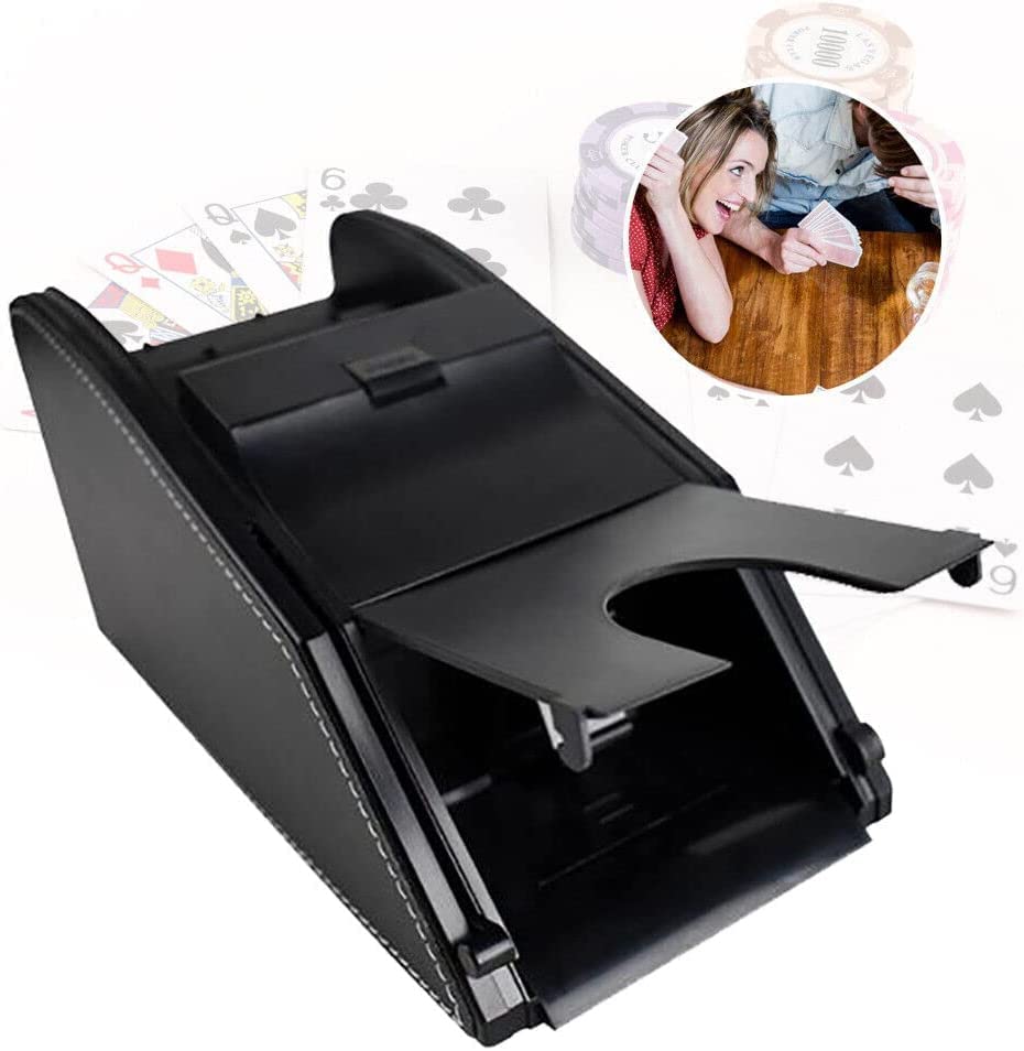 HaroldDol Card Shuffler 2 Deck Automatic Card Dealer Machine Playing Card Dispenser for Bridge Cards, Paper Cards, and Plastic Cards