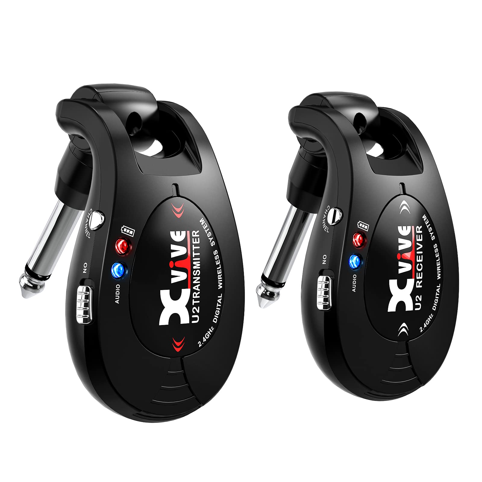Xvive U2 Guitar Wireless System Guitar Wireless Transmitter and Receiver 2.4GHz, 4 Channels for Amplifier,Electric Guitar,Bass,Violin