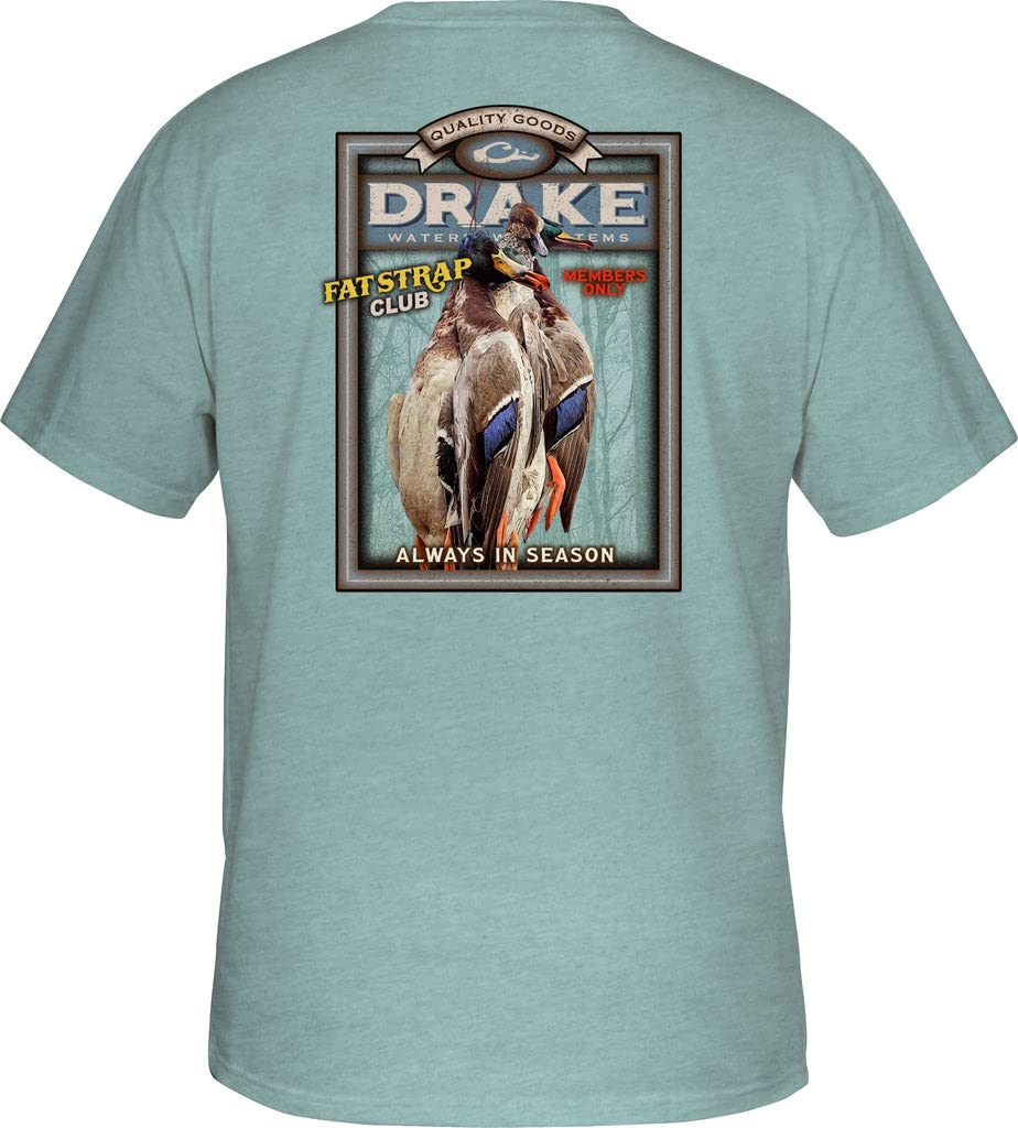 Drake Waterfowl Fat Strap Club T S/S Graphite Heather XLarge