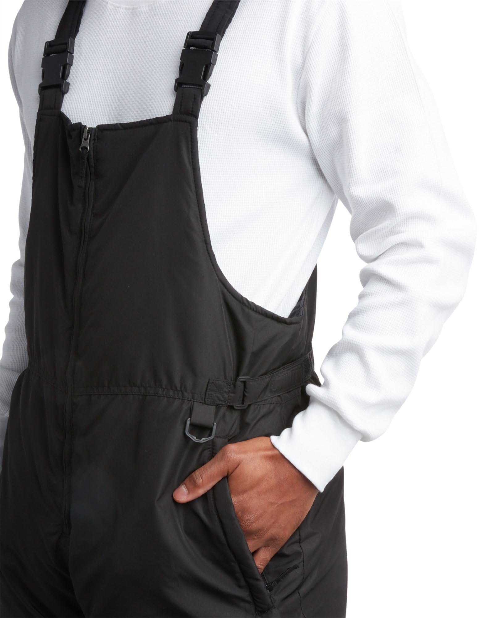 Cherokee Men's Snow Bib - Insulated Waterproof Snow Pants Ski/Snowboard Overalls (M-2XL), Size X-Large, Black