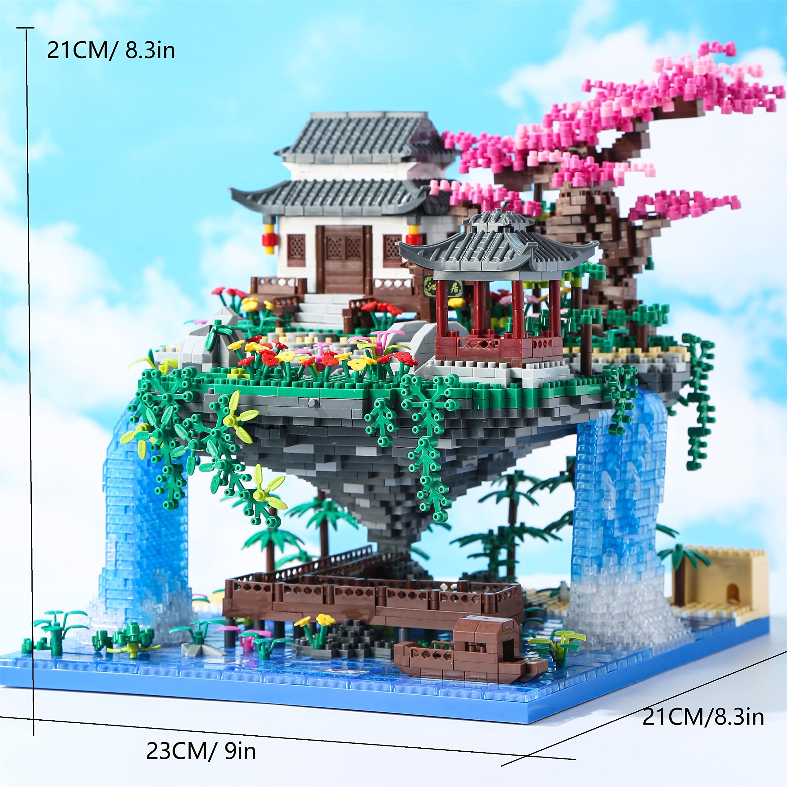 Cherry Blossom Tree Building Set with Gift Box, Original Music Cherry Blossom Tree House(type :symphony), Japanese Sakura Tree House Lights Building Kit(3220 Pcs, Cherry Bonsai Tree Building Set.
