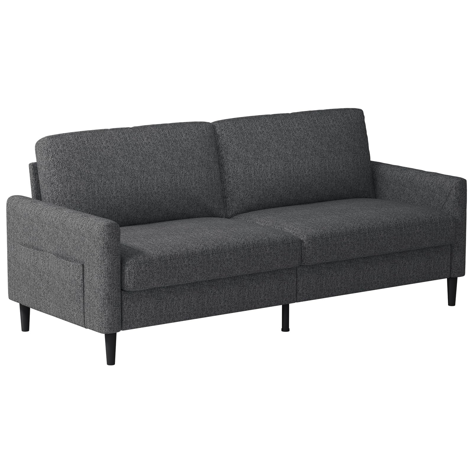 Fadware 73'' Loveseat Sofa, Comfy 2 Seater Couch Love Seat Linen Fabric Sofa Couches for Living Room, Bedroom, Apartment, Grey