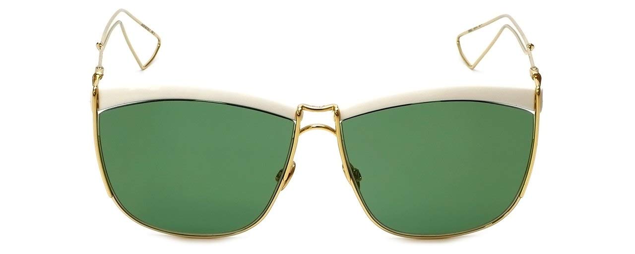 Christian Dior Sunglasses SO ELECTRIC 266DJ White Gold Frame Green Lens, Medium