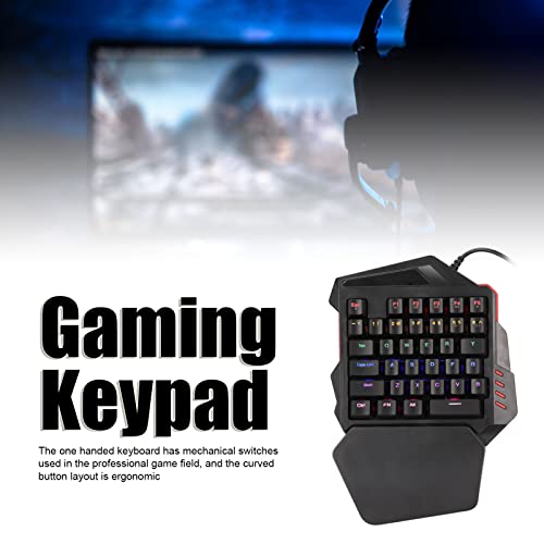 One-Handed Gaming Keyboard, 35 Keys Mechanical Numpad with RGB Backlit, G1/G2 Keys Macro Recording, Wired USB Numeric Keypad, Portable Mini Number Pad