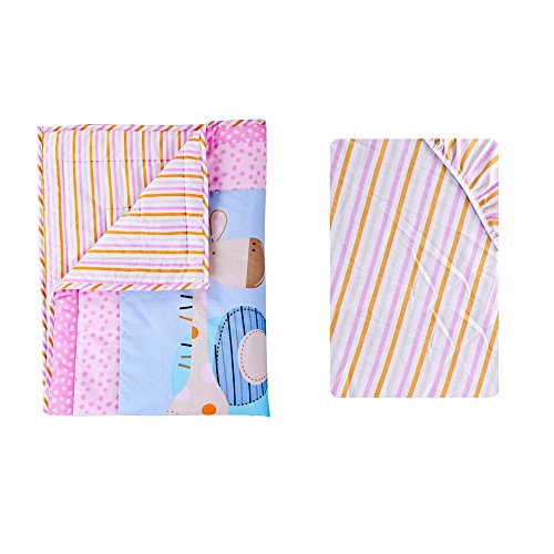 Dream On Me Sea Friends 2 Piece Playard Set, Orange/Pink