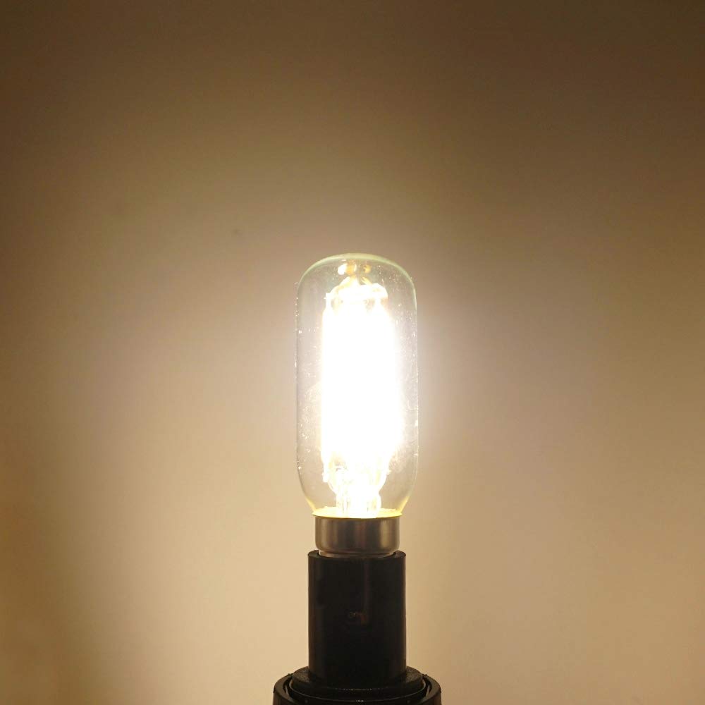 OPALRAY T8(T25) Mini Tube LED Bulb, 4W Dimmable, 400Lm 40W Incandescent Equivalent, Candelabra Bulb E12 Base, 2700K Warm White Soft Lighting, Clear Glass Small Tubular Tip, Pack of 5