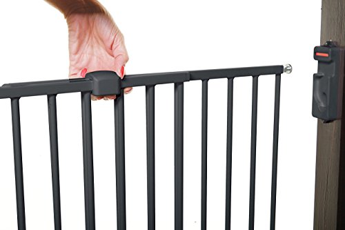 Dreambaby Broadway Extra-Wide Baby Safety GRO-Gate - with EZY Check Indicator Feature - Fits Openings 30-53 inches Wide - Charcoal - Model L2116