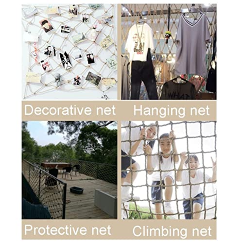 Hemp Rope net - Child Safety Net,Safe Net Balcony Stair Protection Anti-Fall Net Children Staircase Railing Safety nets, Interior Wall Decoration net, Balcony Guard Rail net Dia 8m