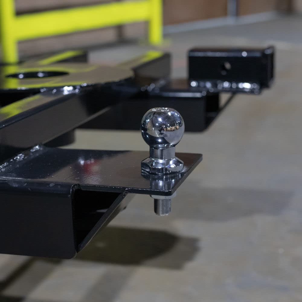Titan Attachments 3-In-1 Forklift Mounted Hitch, 8000 LB Tow Capacity, 2" Ball Hitch, 2" Receiver Hitch, 2" Ball Kingpin Hitch Receiver, Clamp-On Fork Mount for Forklifts, Skid Steers, or Telehandlers