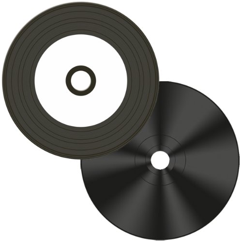 FalconMedia Digital-Vinyl White Inkjet Hub/Diamond Black 52X 80-Min CD-Rs 25-Pak