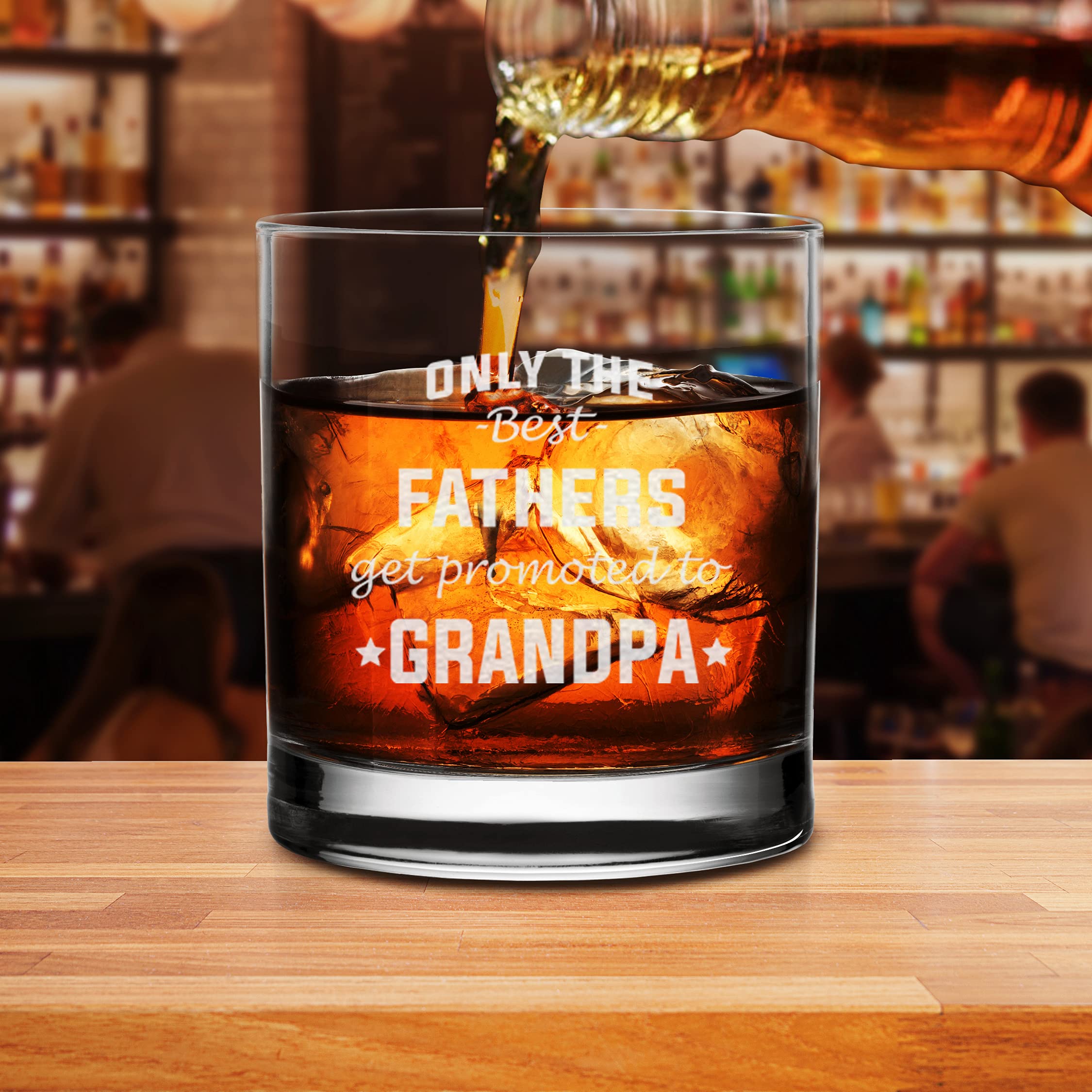 Only The Best Brothers get Promoted to Uncle Pregnancy Announcement Whiskey Glass (Uncle)