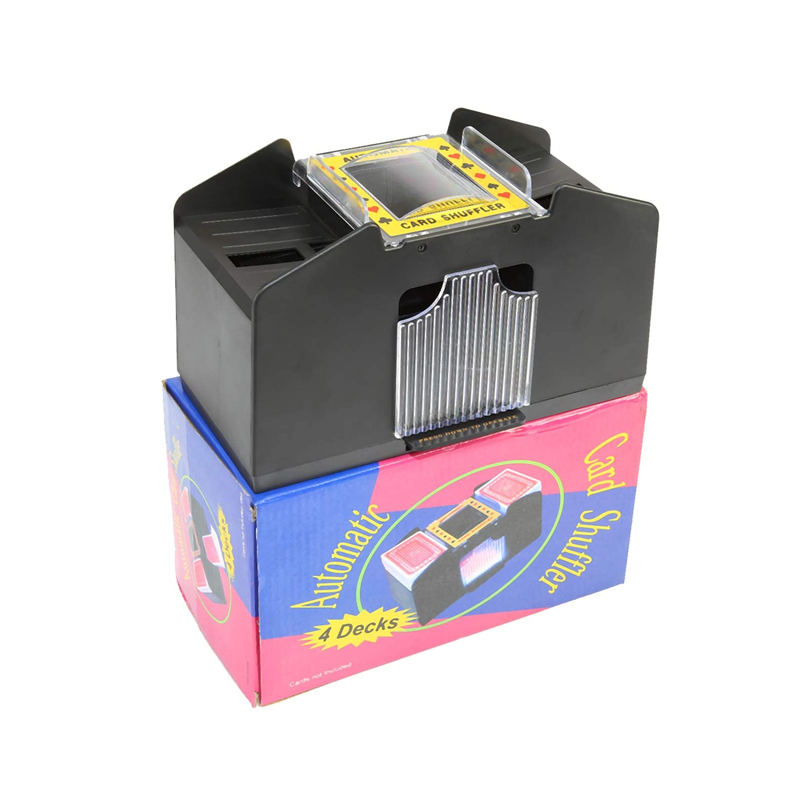 YESBAY Card Shuffler Automatic Battery Powered Card Shuffler Electric Shuffler Playing Card Shuffler Machine for Blackjack and Poker Games (4 Deck)