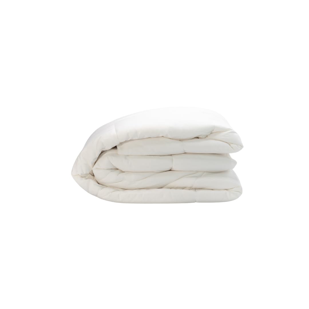 OrganicTextiles 100% Natural Australian Wool Mattress Pad with Organic Cotton Cover (King Size), Moisture Wicking, Luxurious Soft Feel, Baffle Box Stitching, Temperature Regulation, Machine Washable
