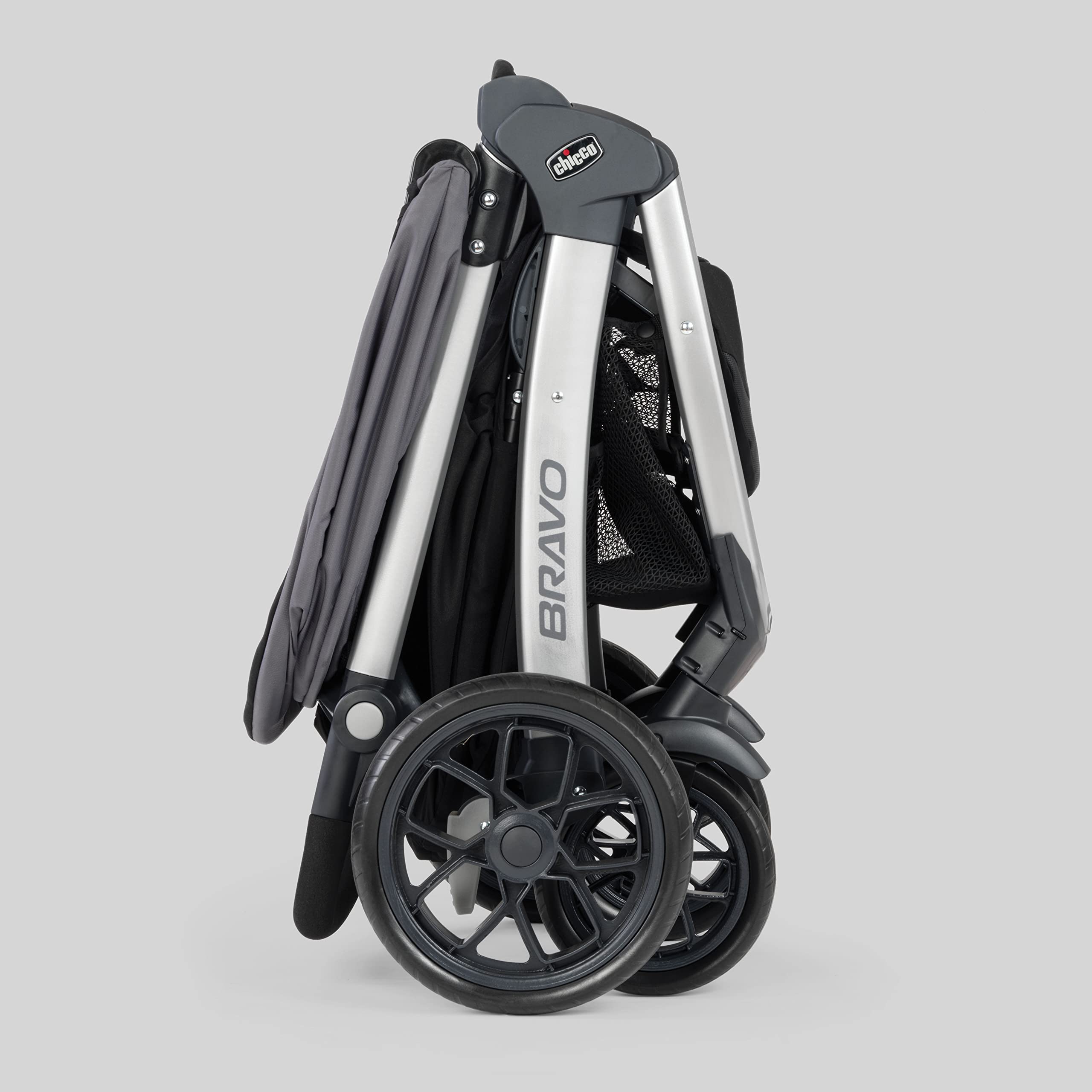 Chicco Bravo Trio Travel System with Full Size Stroller, Convertible Frame Stroller, One-Hand Compact Fold, Extendable Canopy and KeyFit 30 Infant Car Seat, Nottingham
