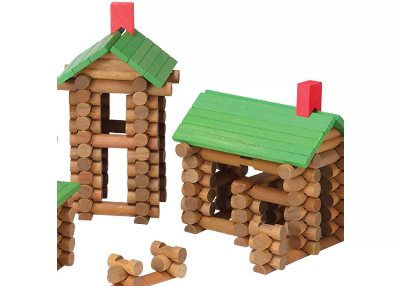 Tumble Tree Timbers Wood Building Set β 450 Pieces. Build Log Cabins. Educational STEM Toy