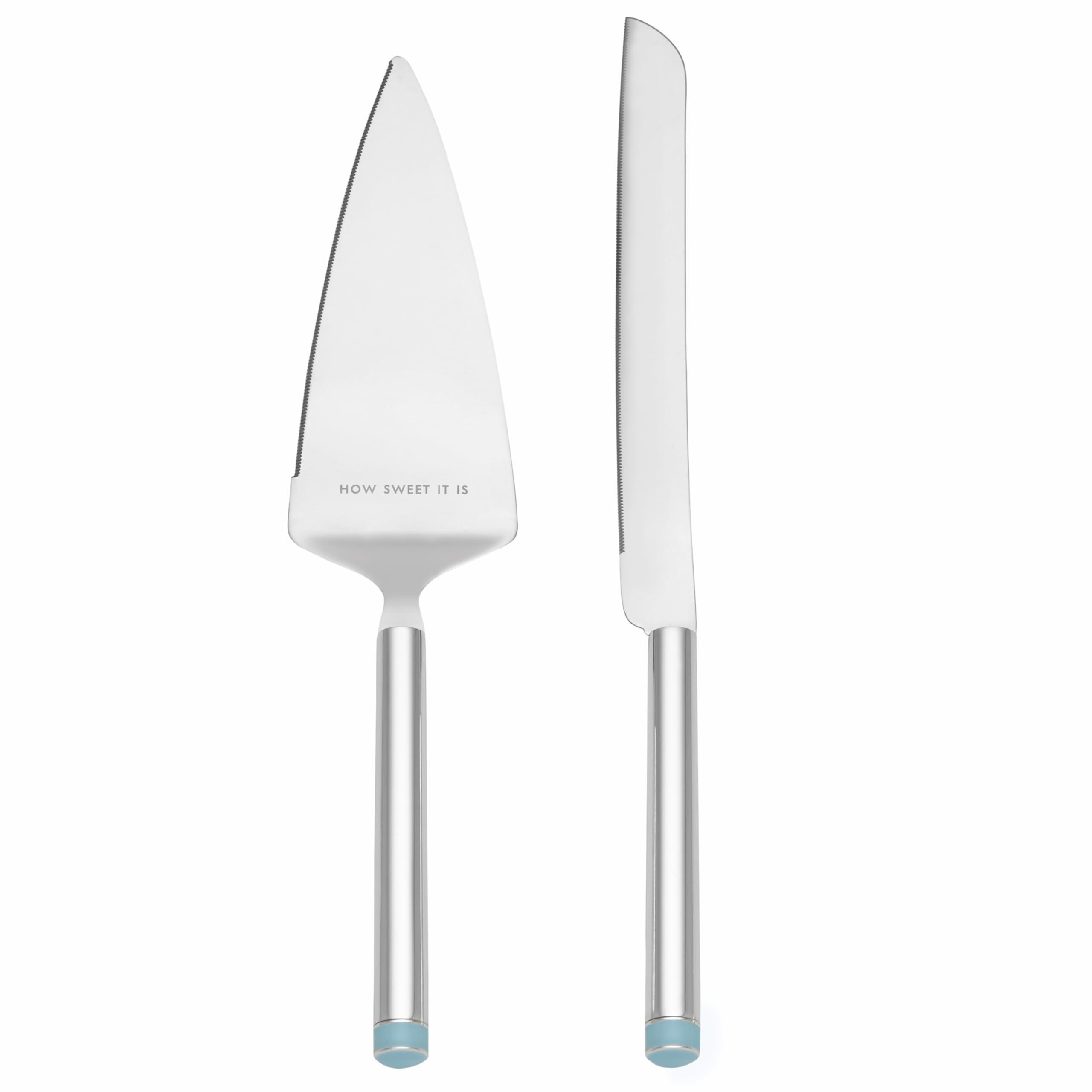 Kate Spade New York Take the Cake Knife and Server 2-Piece Dessert Serving Set, Silver-plate and Turquoise