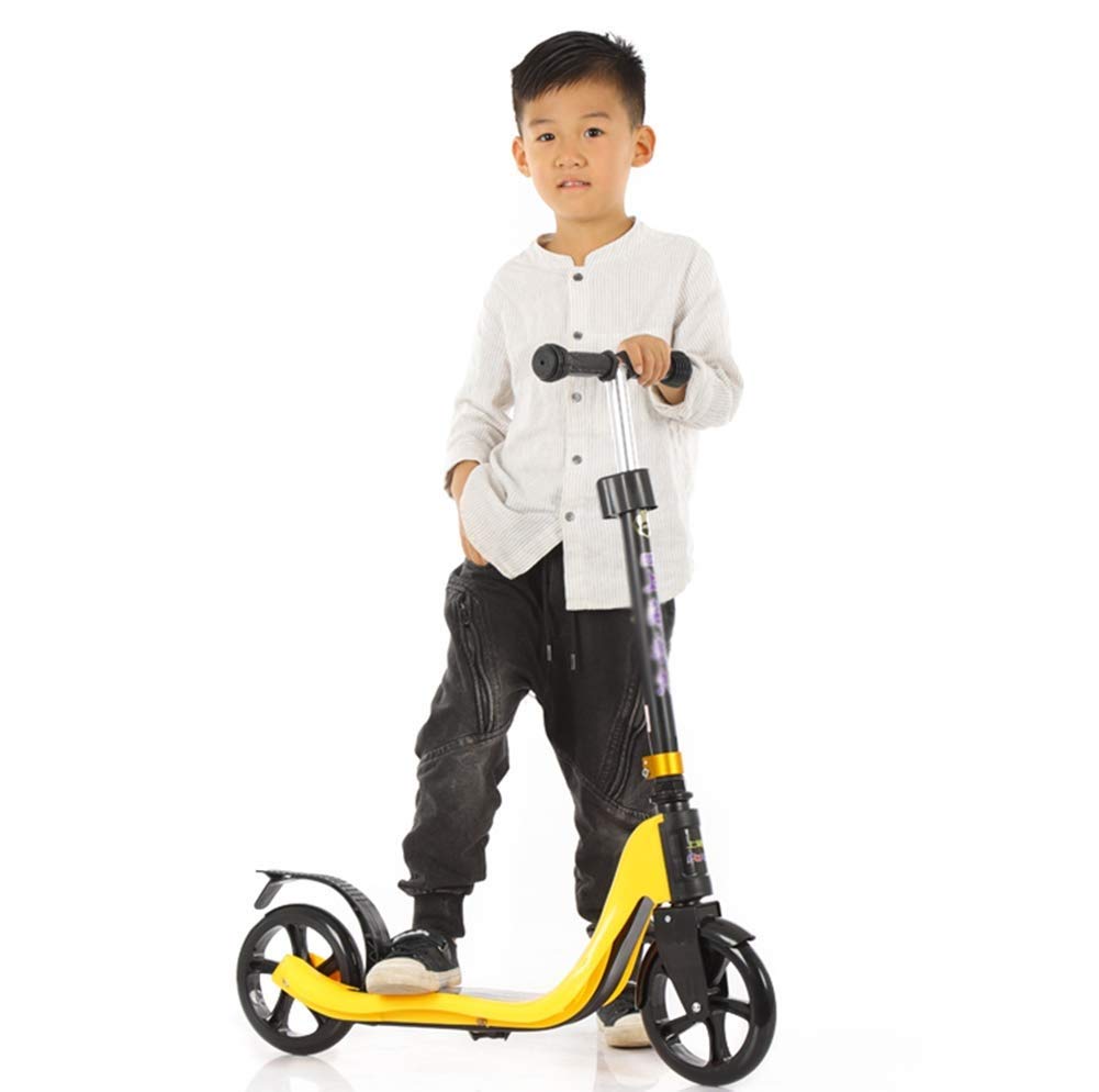 ygqtbc Mongoose Trace Foldable Kick Scooter Series, Featuring Quick-Release Adjustable Height Handlebars and Kickstand with Wheels, Multiple Colors Available (Color : Blue)