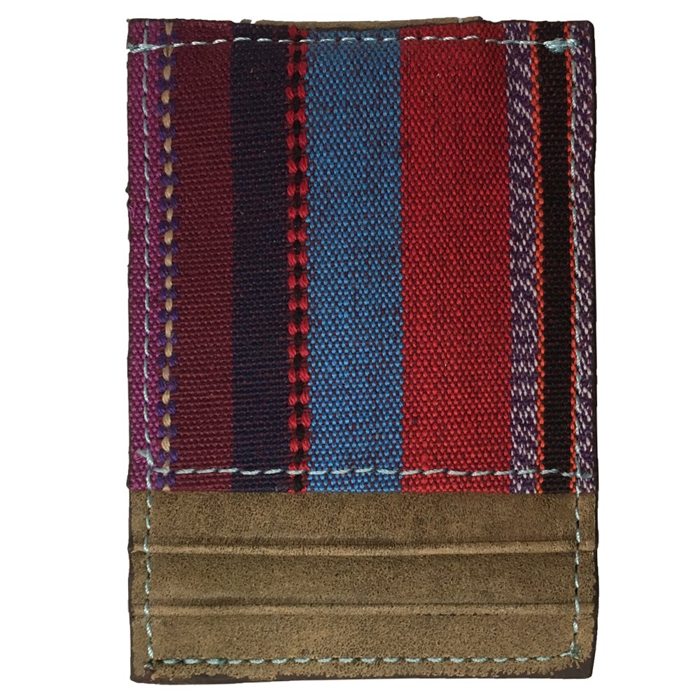 Twisted X Brand Light Blue with Cross-stitch Pattern Leather Money Clip - XRFP-4