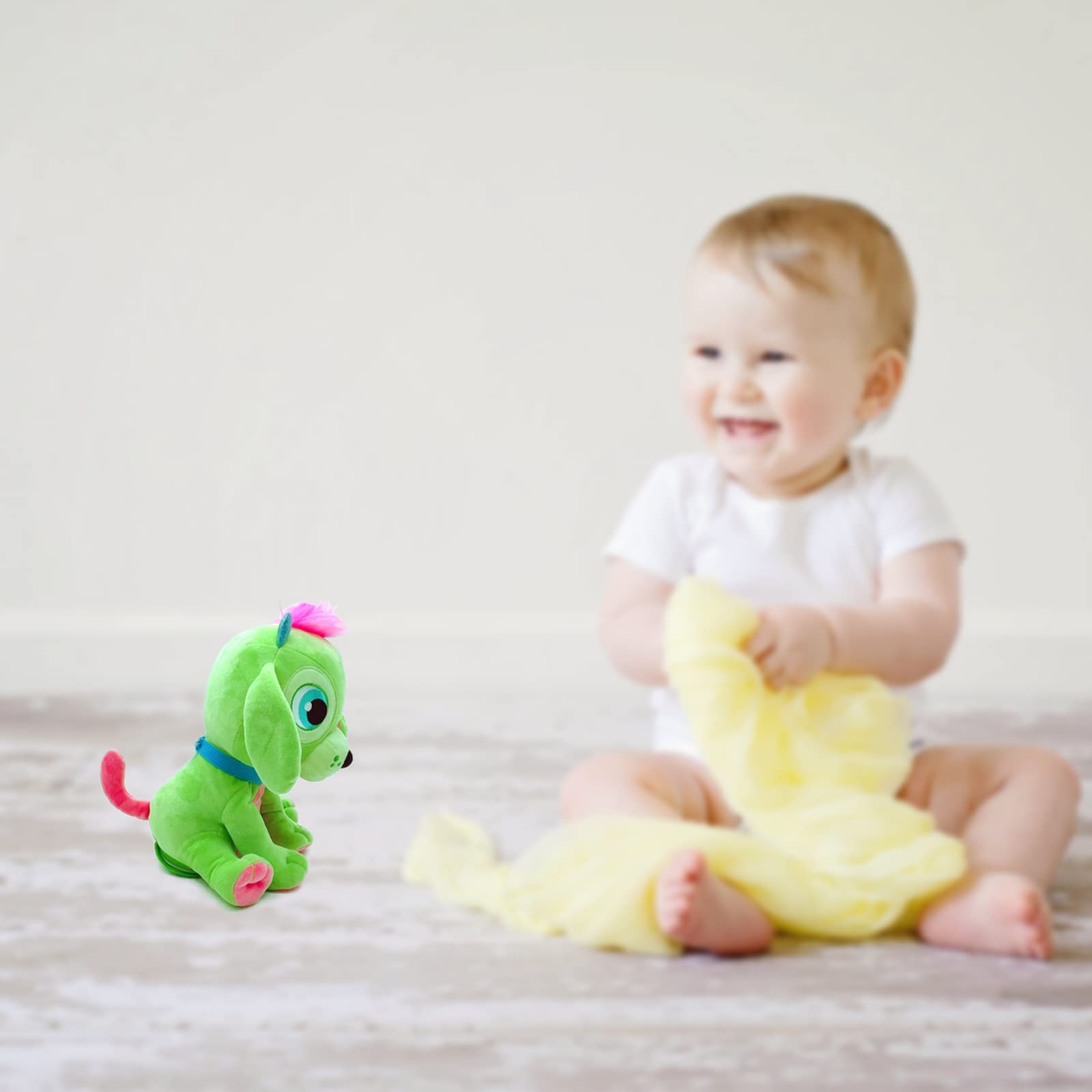 YH YUHUNG Interactive Animated Twirling Moving Dog Stuffed Animal Plush Toy, Spins Around Making Laugh Sounds, 9 Inches