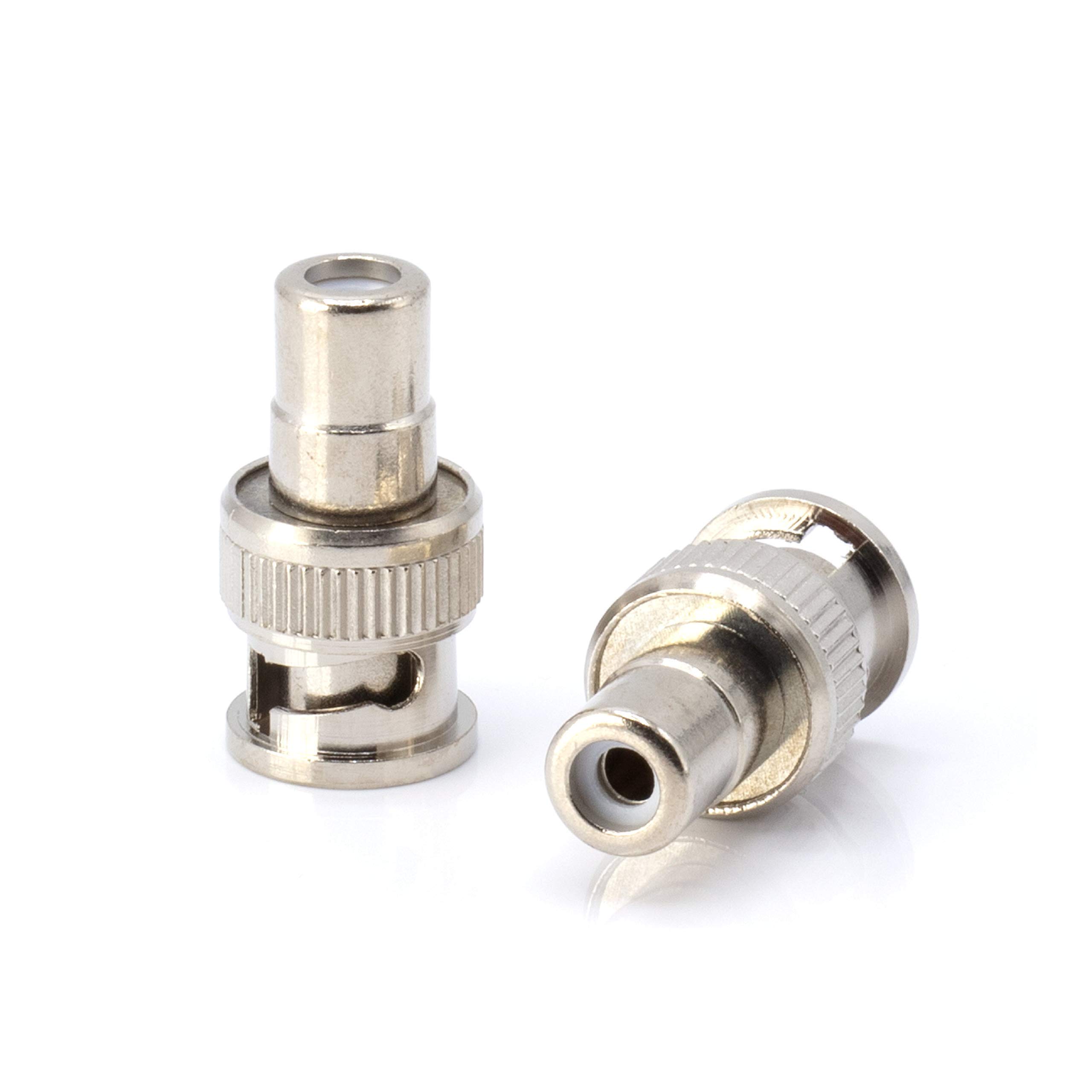 THE CIMPLE CO BNC to RCA Male to Female Adapter Pack, 10 Pieces, Metallic Silver