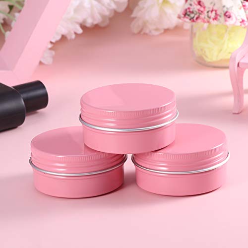FALOME 12Pcs Aluminum Tin Jar Refillable Containers Cosmetic Small Tin Round Tin Container Bottle for Candle Lip Balm 50ml