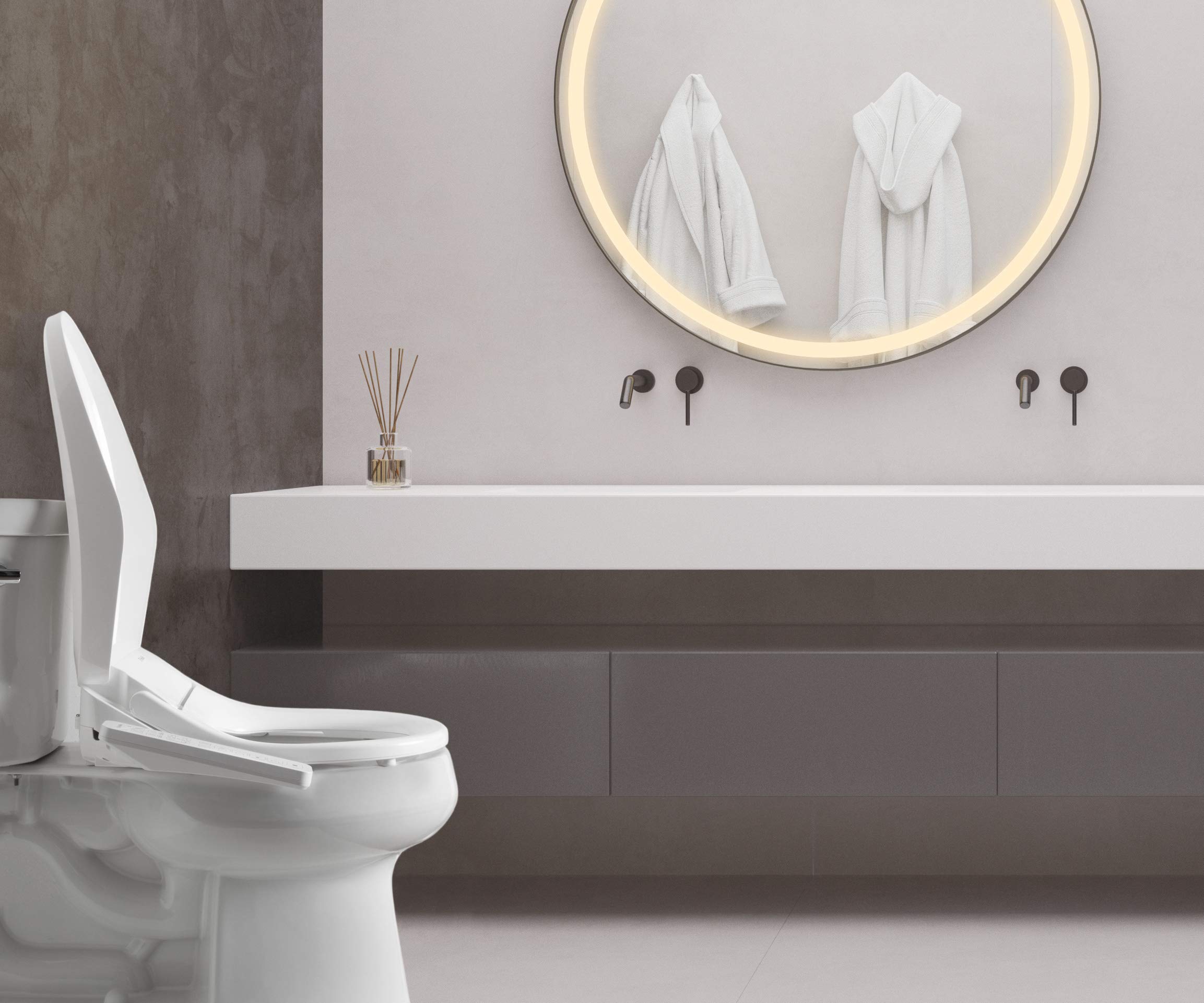 Hulife Electric Bidet Seat for Elongated Toilet with Unlimited Heated Water, Heated Seat, Warm Air Dryer, Touch Control Panel