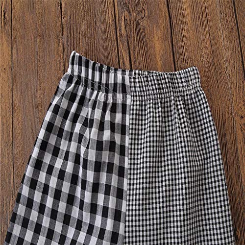 Toddler Outfits Cute Ruffle Long Sleeve Top and Plaid Pants Mitiy 2Pcs Baby Girl Clothes Set