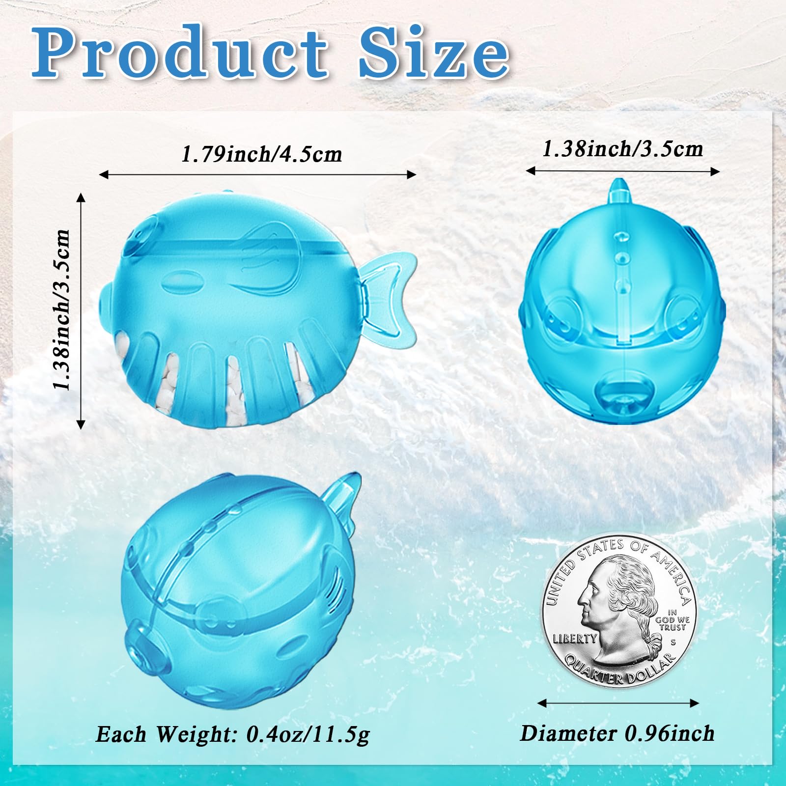 Humidifier Cleaner, Humidifier Cleaning Fish for Humidifiers & Fish Tanks, Purifies Water, Prevents Hard Water Build Up, Eliminates White Dust Odours, 10PCS, Blue, PB-23