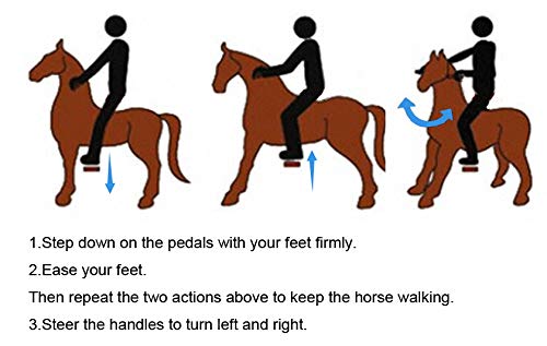 Ufree Small Unicorn Ride on Toy for 3 Years to 6 Years Old, Height 29 Inch Adjustable Pedal for Different Ages Walking Horse Mechanical Moving Horse