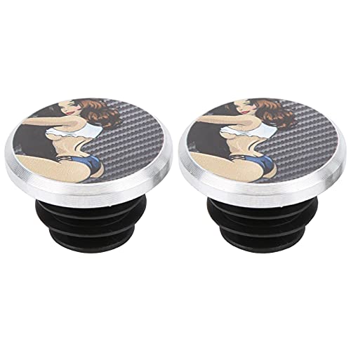 DAUERHAFT Bike Handlebar End Plugs, Easy to Install and Remove Exquisite Workmanship Handle Bar Plugs 0.6-0.8in with Unique Pattern for Mountain Bike for Road